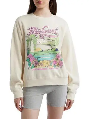 Rip Curl Saloon Relaxed Graphic Sweatshirt - Bone