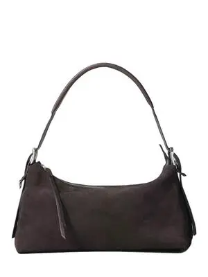 LEMAIRE Belted Suede Shoulder Bag - Brown