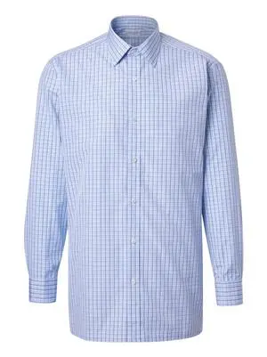 Charvet Checked Cotton Poplin Shirt - Blue