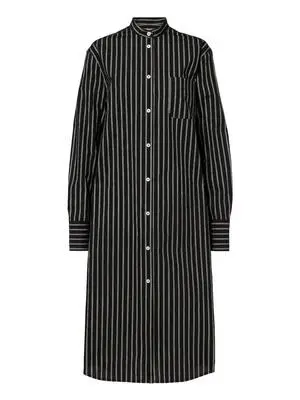 TOTEME Striped Shirt Dress - Black