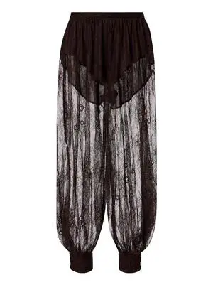 BANANHOT Kendall Lace Balloon Pants - Brown