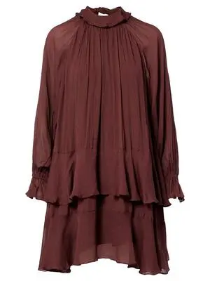 Poupette St Barth Dina Ruffled Minidress - Brown