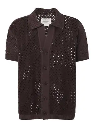 Frescobol Carioca Pinto Crochet Cotton Shirt - Brown