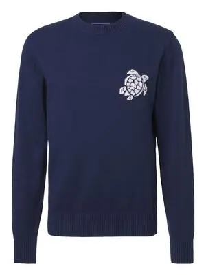 Vilebrequin Jacquard Cotton And Cashmere Sweater - Blue