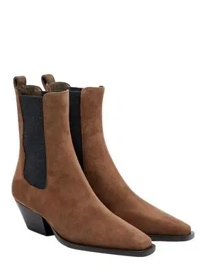 Brunello Cucinelli Monili Suede Chelsea Boots - Brown
