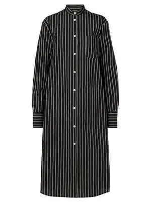 TOTEME Striped Shirt Dress - Black