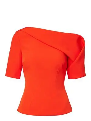 Safiyaa Marley Draped Crepe Top - Red