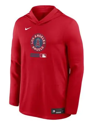 Nike Los Angeles Angels City Connect Dri-FIT MLB Long-Sleeve Hooded Top Red