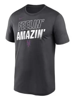 Nike New York Mets City Connect Team Phrase Script Dri-fit Mlb T-shirt - Grey