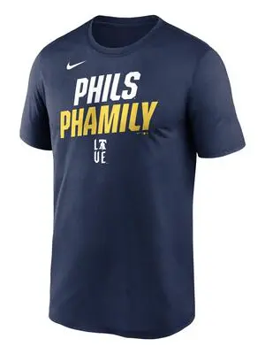 Nike Philadelphia Phillies City Connect Team Phrase Script Dri-fit Mlb T-shirt - Blue