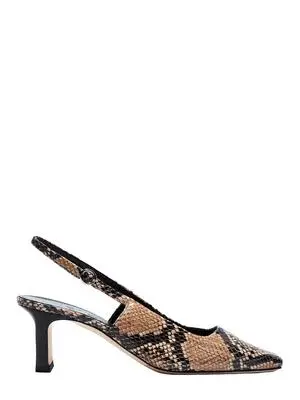 AeydĒ Aeyde Liza Snake-Effect Leather Slingback Pumps Animal