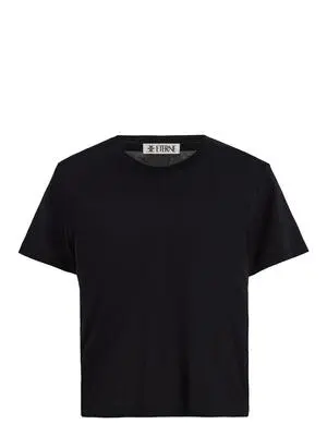 Eterne Boxy Cotton-modal Short-sleeve T-shirt - Black
