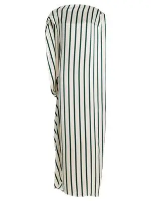 BONDI BORN BONDI BORN Asymmetric Striped Silk Maxi Dress