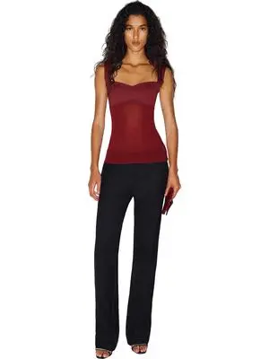 REFORMATION Reformation Nova Knit Top Red