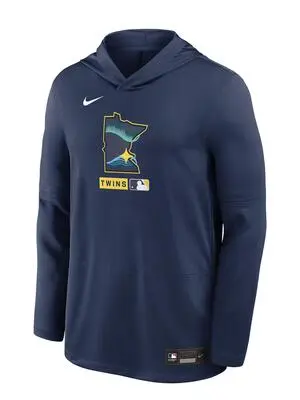 Nike Minnesota Twins City Connect Dri-fit Mlb Long-sleeve Hooded Top - Blue