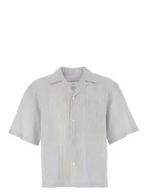 DUNST Striped Camp-collar Shirt - Neutrals