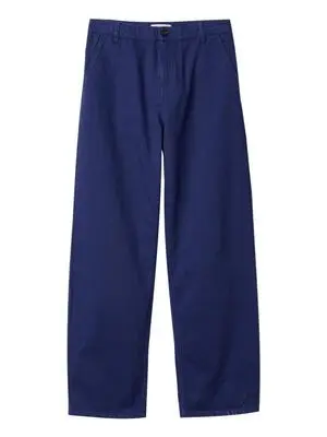 Miu Miu Cotton Gabardine Straight Trousers - Blue
