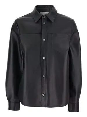 GRIFONI Leather Patch-pocket Jacket - Black