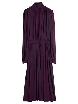 Gucci Light Viscose Crêpe Jersey Pleated Dress - Bordeaux