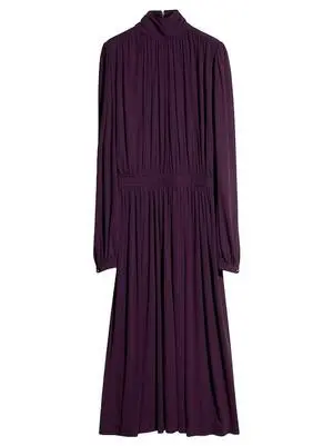 Gucci Light Viscose Crêpe Jersey Pleated Dress - Bordeaux