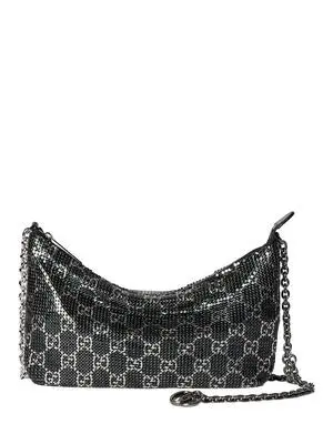 Gucci Metallic Evening Bag With Double G Charm - Silver