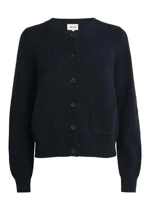 ME+EM Cotton-linen Boxy Cardigan - Navy
