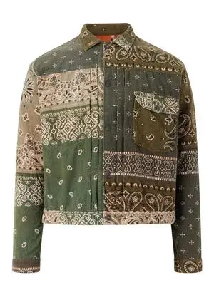 Kapital Reversible Bandana-print Cotton-flannel Trucker Jacket - Green