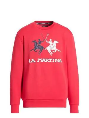 LA MARTINA Cotton & Polyester Crewneck Sweatshirt With Logo - Red