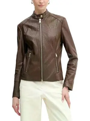 Guess Claudine Zip-up Jacket - Brown