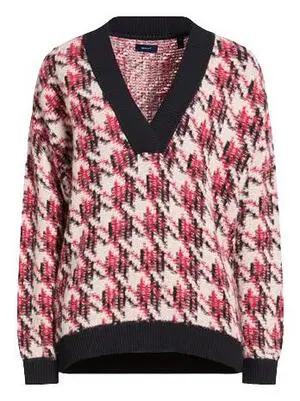 Gant Houndstooth Jacquard-knit Sweater - Red