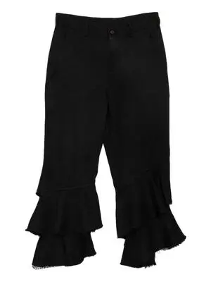 Comme Des Garçons Frayed-edge Trousers - Black