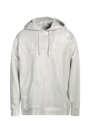 Valentino Garavani Sweatshirt In Cotton, Polyamide, And Metallic Fiber - Silver