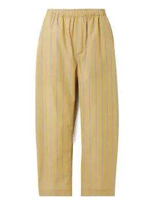JAMIE HALLER Striped Cotton-poplin Barrel-leg Pants - Gold