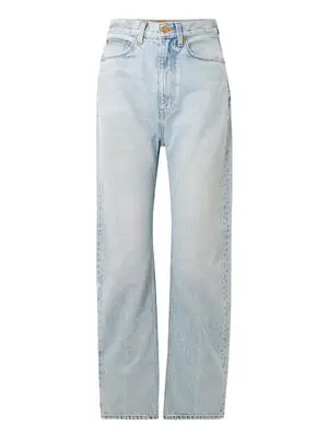 JAMIE HALLER The Fan Mid-rise Wide-leg Jeans - Blue
