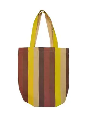 MARRAKSHI LIFE Striped Cotton Shoulder Bag - Brown