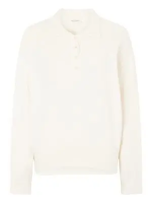 KALLMEYER Chessy Cotton And Wool-blend Polo Sweater - Neutrals