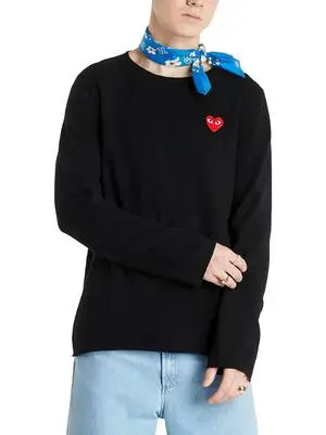 Play Comme Des Garcon Heart-patch Sweater - Black