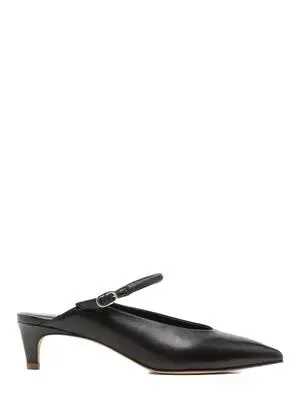 LORENA PAGGI Pointed-toe Leather Pumps - Black