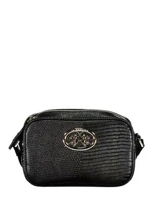 LA MARTINA Eva Crocodile-embossed Cross Body Bag - Black