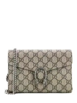 Gucci Dionysus Chain Wallet Gg Coated Canvas Small - Brown