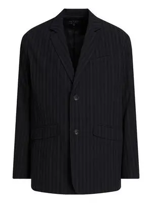 Rag & Bone Striped Cotton And Silk-blend Suit Jacket - Black