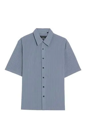 Rag & Bone Dalton Striped Jacquard Shirt - Slate Blue