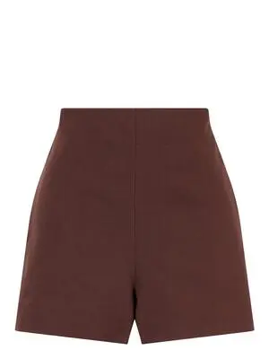 Tove Poplin Relaxed Shorts - Brown