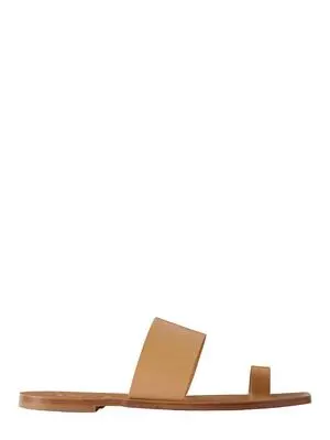 AeydĒ Aeyde Sibel Leather Flat Sandals Camel