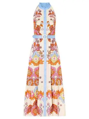 Borgo De Nor Biba Tiered Printed Cotton-poplin Maxi Dress - Multi