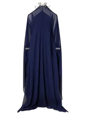 TALLER MARMO Sza Sza Silk-Chiffon Gown Navy
