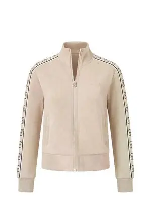 Guess Logo-tape Zip-up Sweatshirt - Neutrals