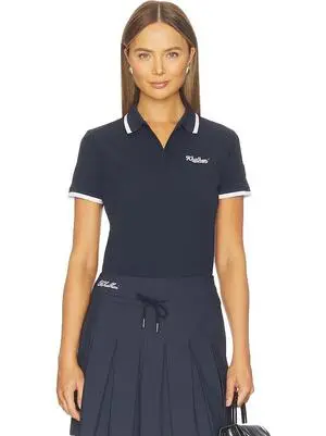 KHALHON Short Sleeve Performance Polo Top - Navy