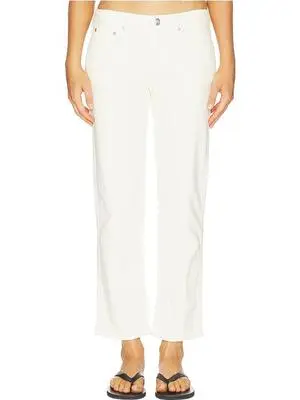 Rag & Bone Harlow Low Rise Ankle Straight Jeans - Ecru