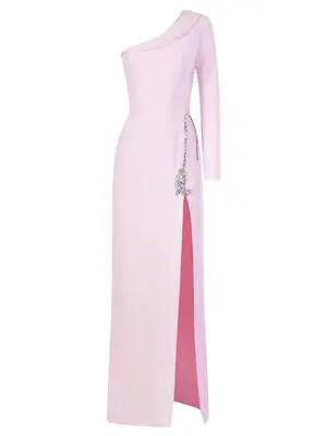 ARAFTU One-shoulder Crystal-embellished Dress - Pink